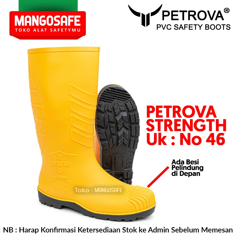 Jual [ NO 46 EXTRA BESAR JUMBO ] SEPATU KARET PVC SAFETY BOOTS PETROVA ...