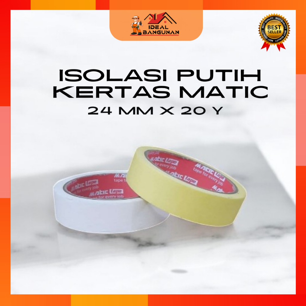 Jual ISOLASI PUTIH KERTAS MATIC 24 MM X 20 Y | ISOLASI KERTAS | ISOLASI ...