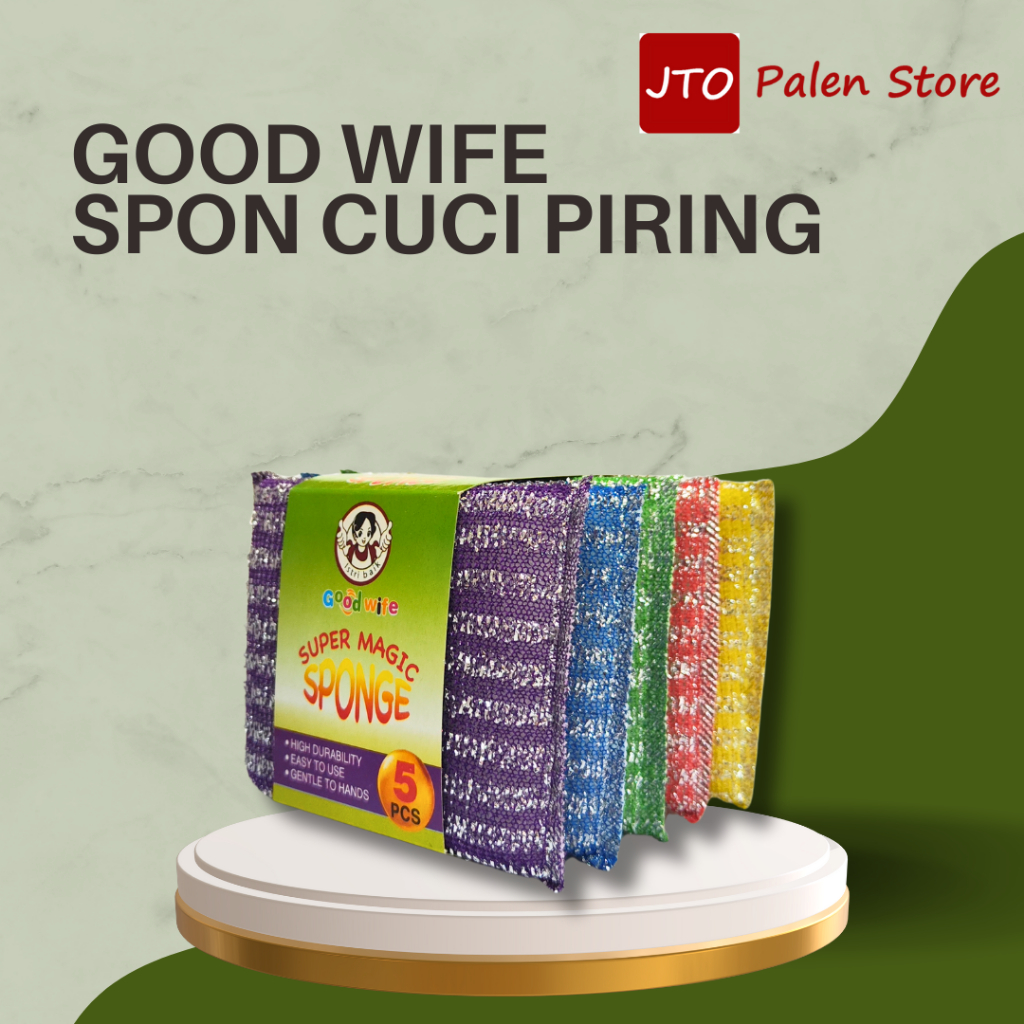 Jual GOOD WIFE Spon Cuci Piring Super Magic Sponge 1 PACK = 5 PCS ...