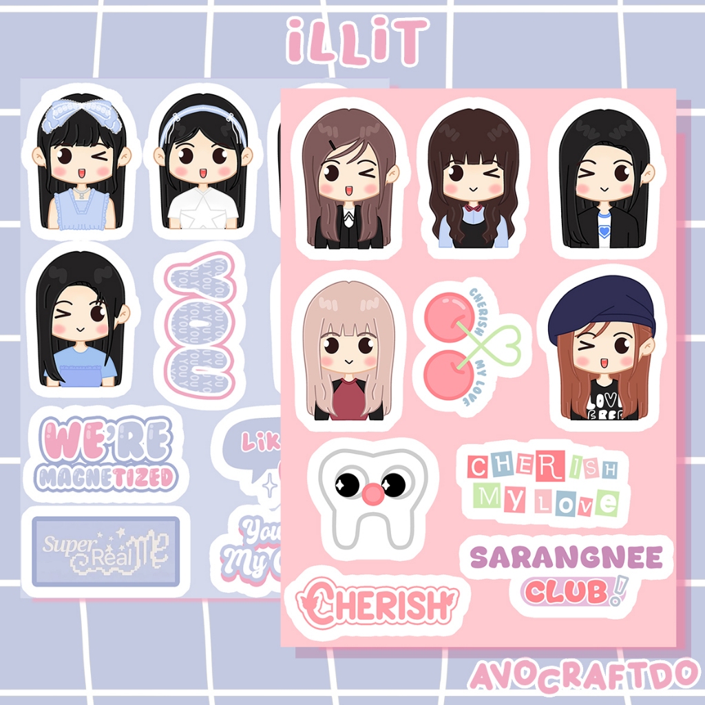 Jual [ AVOCRAFTDO ] Sticker Kpop ILLIT Magnetic Cherish die cut ...