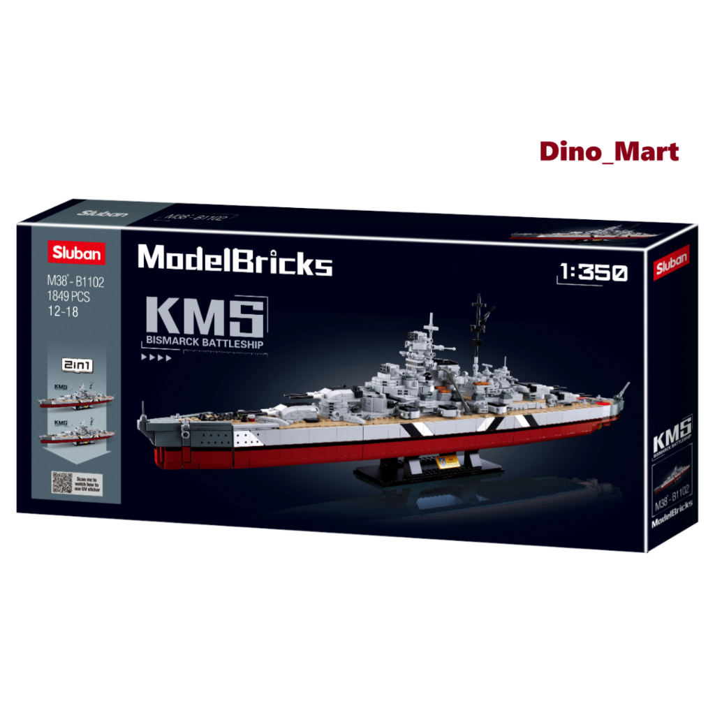 Jual Sluban Model Bricks Kapal Bismarck Battleship 2 in 1 M38-B1102 ...