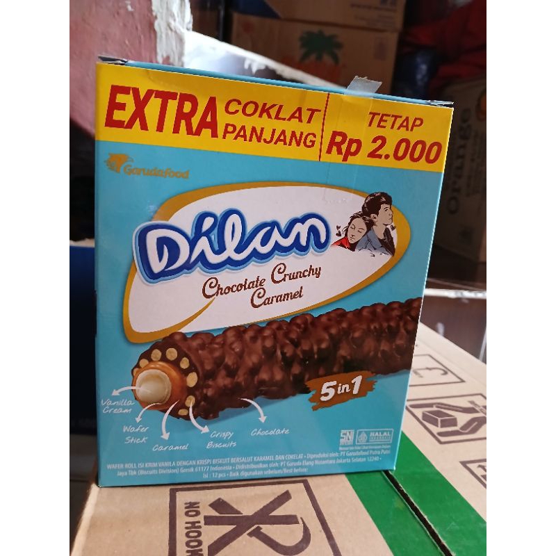 Jual EXTRA COKLAT PANJANG DILAN CHOCOLATE CRUNCHY CARAMEL 1 DUS ISI 12 ...