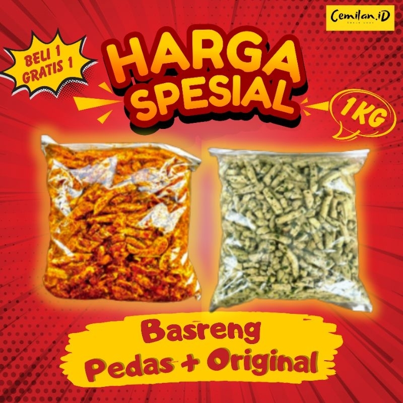 Jual [DAPAT 2] 1KG MIX RASA-BASRENG PEDAS 500GR +BASRENG ORIGINAL 500GR ...
