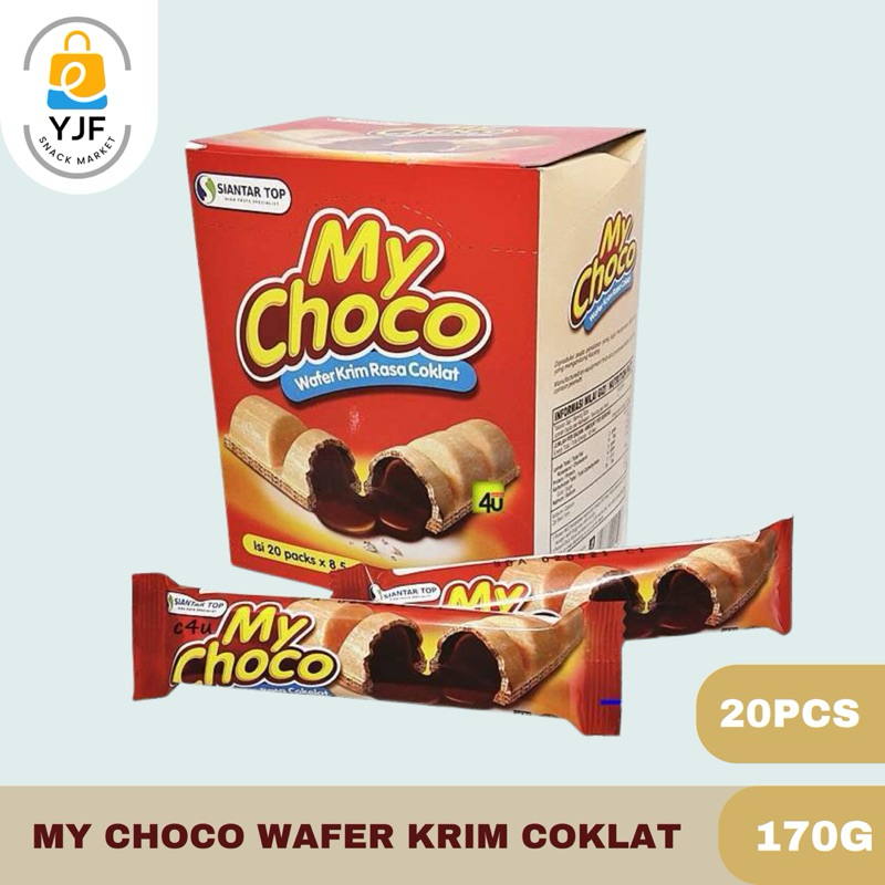 Jual My Choco Wafer Cream Coklat BOX / BisKuit Roll Coklat - 20PCS ...