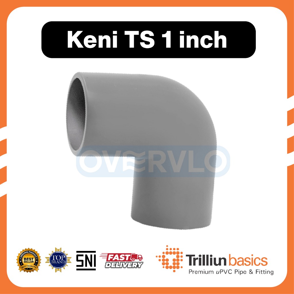 Jual READY Keni Knee Elbow Belokan PVC TS 1 inch TRILLIUN Polos ...