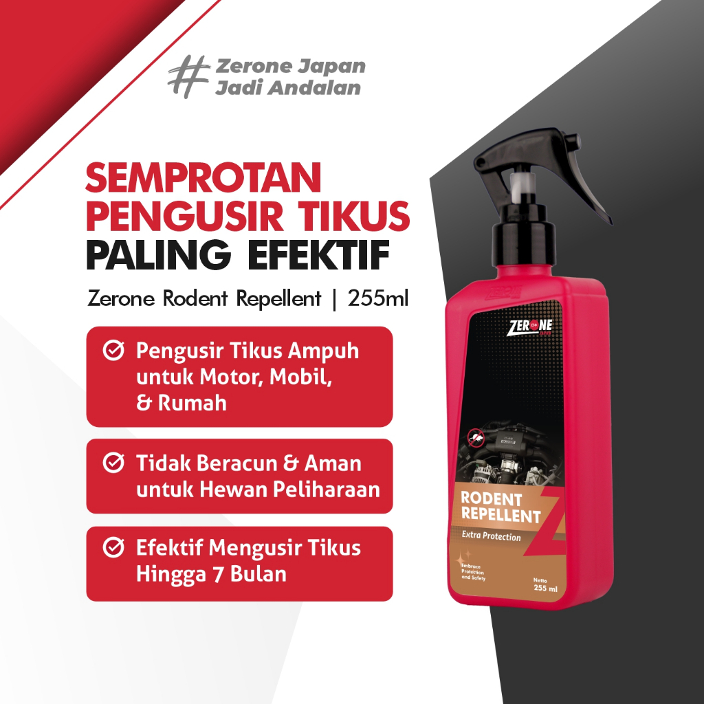 Jual Pengusir Tikus Ampuh 100% Zerone Rodent Repellent 255 ml Cairan ...