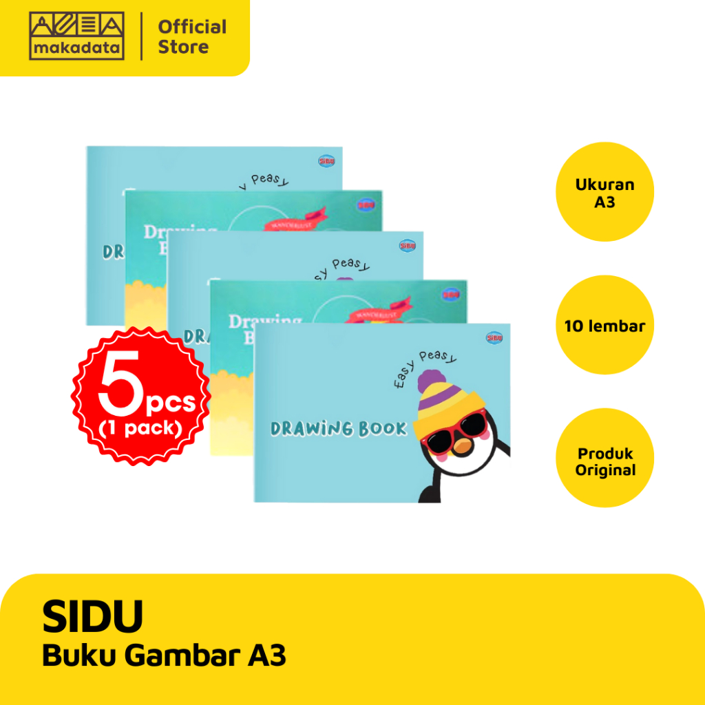 Jual PROMO ! DRAWING BOOK / BUKU GAMBAR SIDU UKURAN A3 (1 PACK ISI 5 ...