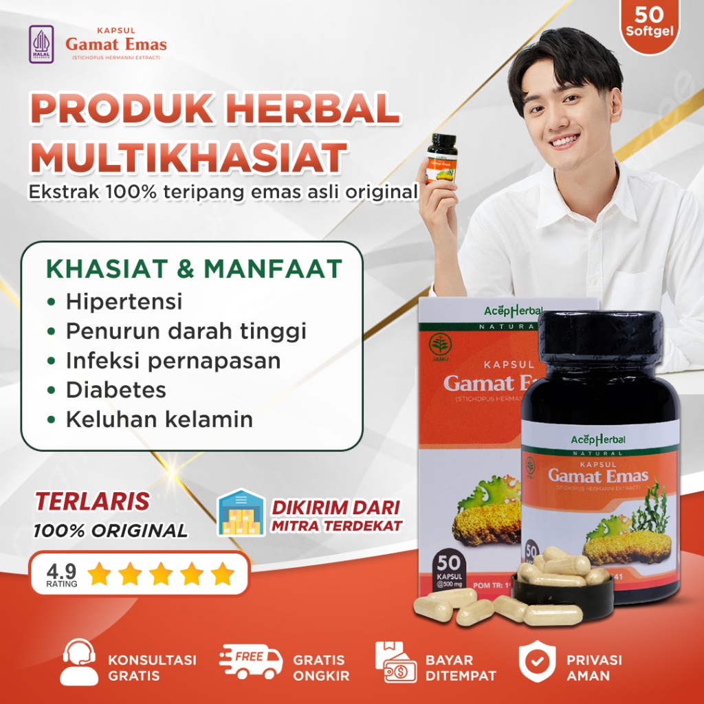 Jual Obat Diabetes Hipertensi Gamat Emas Original 100% Ekstrak Teripang ...