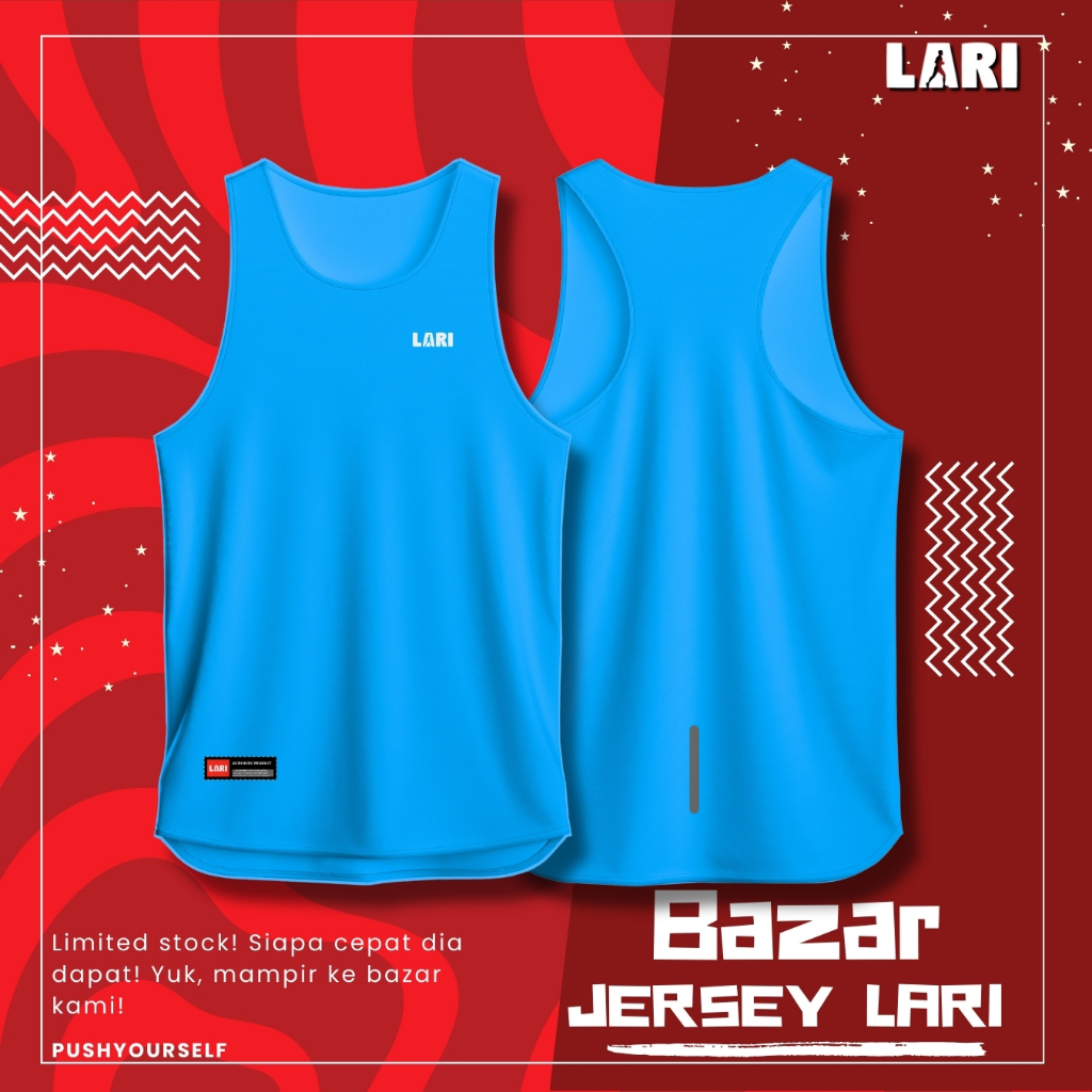 Jual JERSEY LARI- singlet pro series azure Bazar Dry Fit Running | Shopee Indonesia