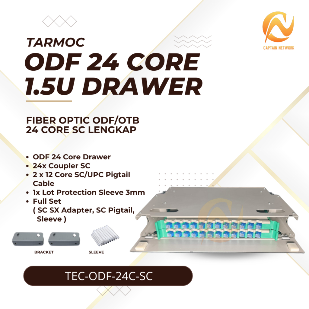 Jual Fiber Optic ODF/OTB 24 Core SC Lengkap Rackmount | ODF 24C SC (SC ...