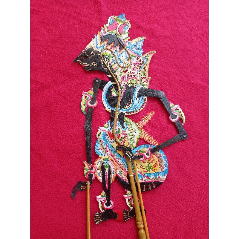Jual Wayang kulit asli Indonesia Tokoh Prabu Kresna gapit kayu penjalin ...