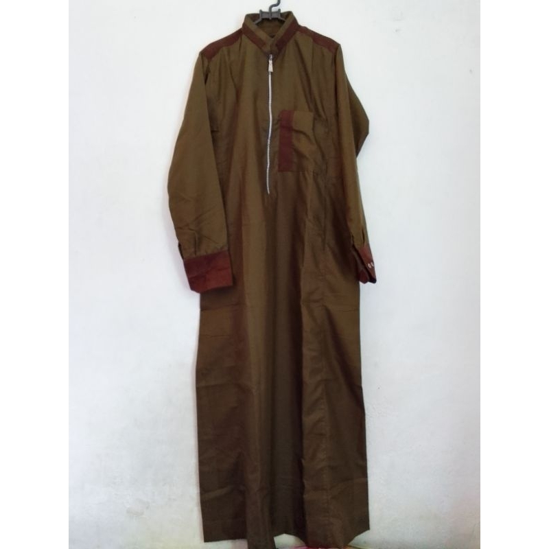 Jual BOOMAR Gamis Pria Lengan Panjang Warna Army Preloved | Shopee ...