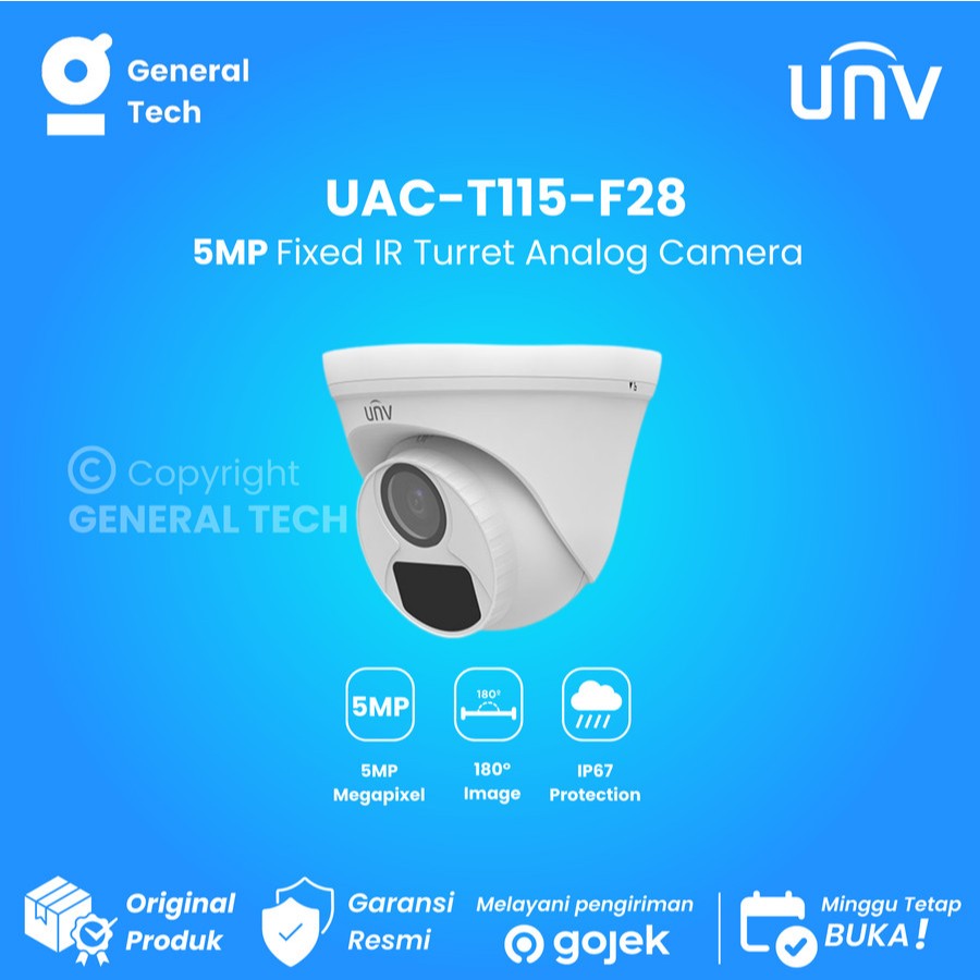Jual Uniview UAC-T115-F28 5MP Fixed IR Turret Analog Camera | Shopee Indonesia