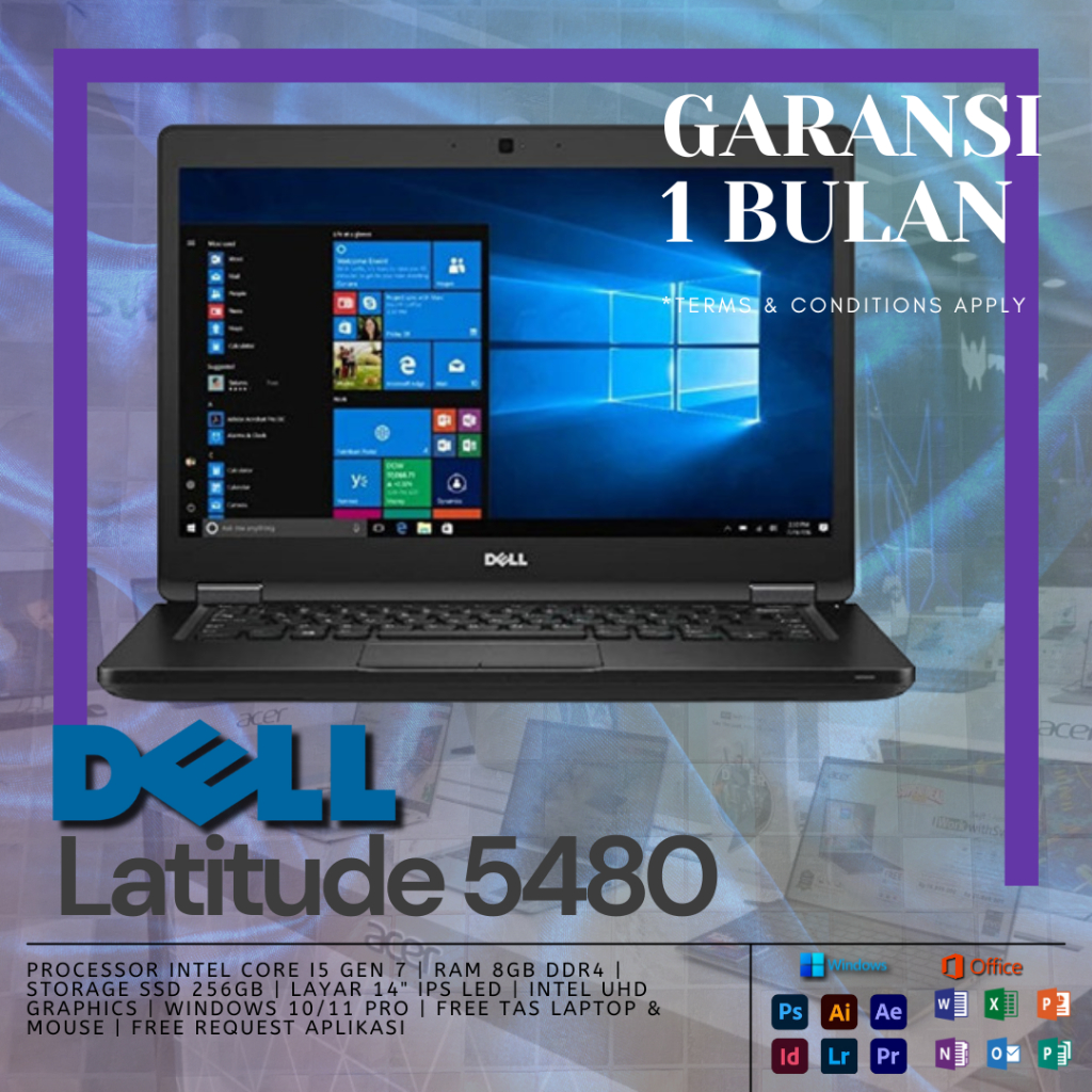 Jual LAPTOP Dell Latitude 5480 I5 7 Ram 8GB DDR4 256GB SSD Garansi | Shopee Indonesia