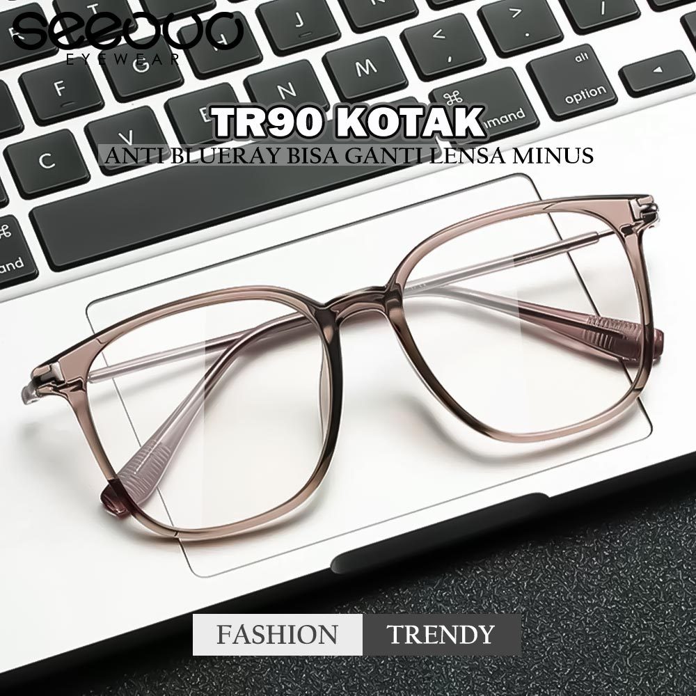 Jual Seeouo Kacamata Antiradiasi Blueray Style Kotak Simple Fashion Trendy TR90 Ringan Unisex ...