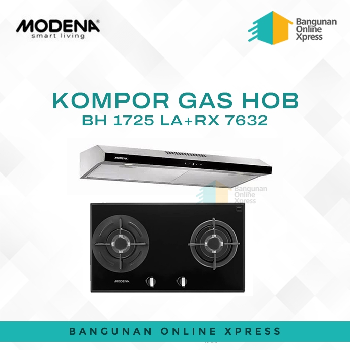 Jual MODENA KOMPOR GAS HOB (BH 1725 LA) + COOKER HOOD (RX 7632 ...