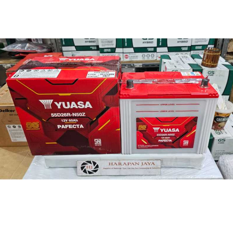 Jual AKI MOBIL YUASA PAFECTA N50Z / 55D26R (60 AH) BASAH | Shopee Indonesia