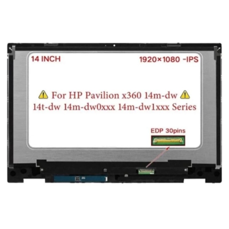 Jual Layar LED LCD Laptop HP Pavilion X360 14 14-DW 14T-DW 14M-DW ...