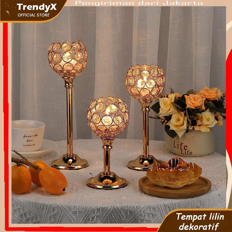 Jual TrendyX Tempat lilin mewah ringan meja makan romantis meja makan ...