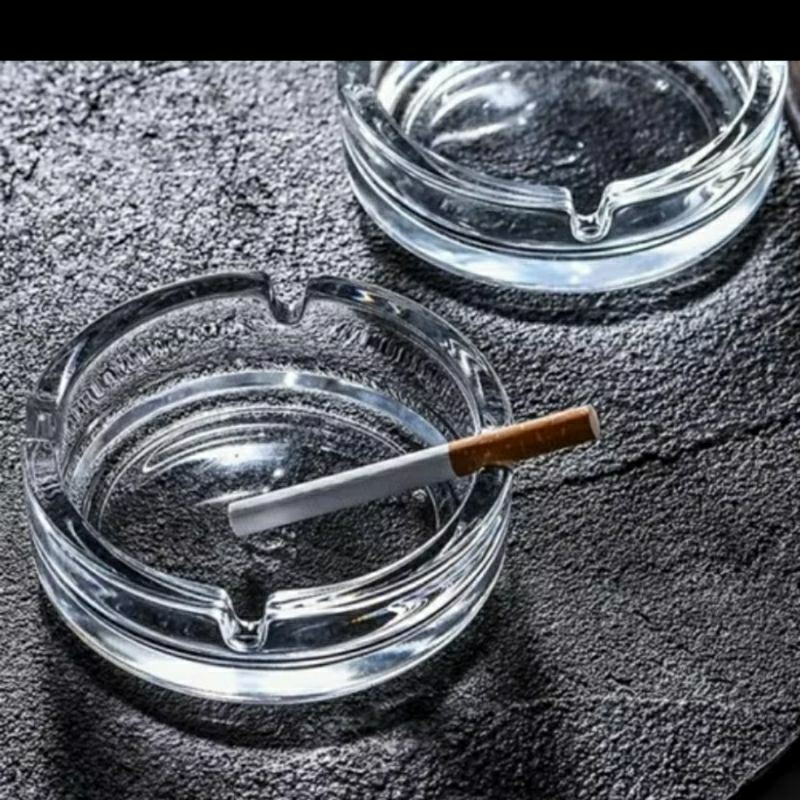 Jual Asbak Rokok Bulat Beling Kaca Bening Ashtray Meja Tempat Sampah ...