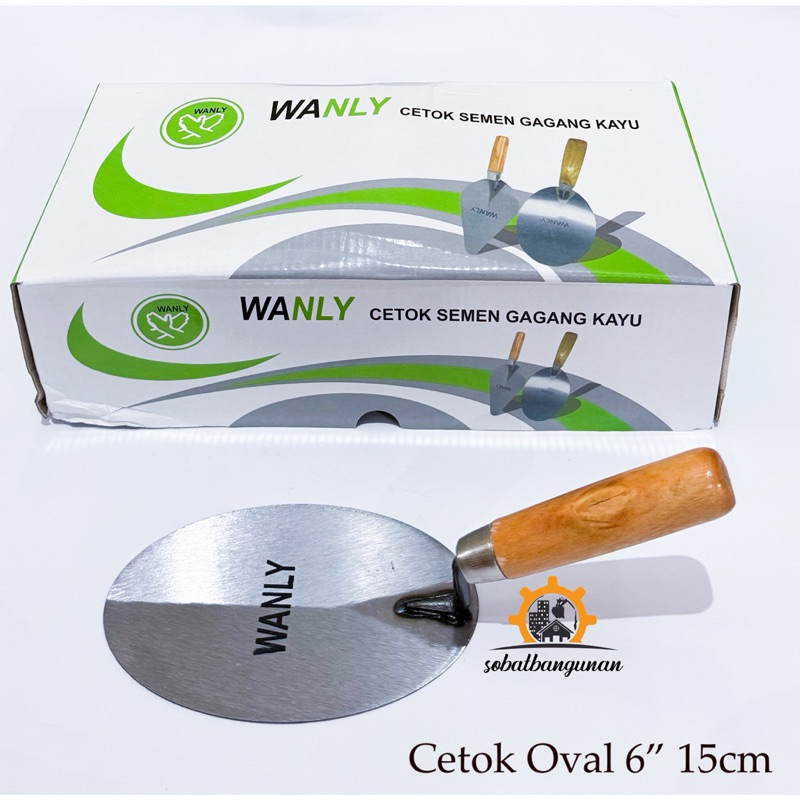 Jual Sendok Semen 6” Bulat Gagang Kayu merk WANLY / Cetok Semen 6 ...