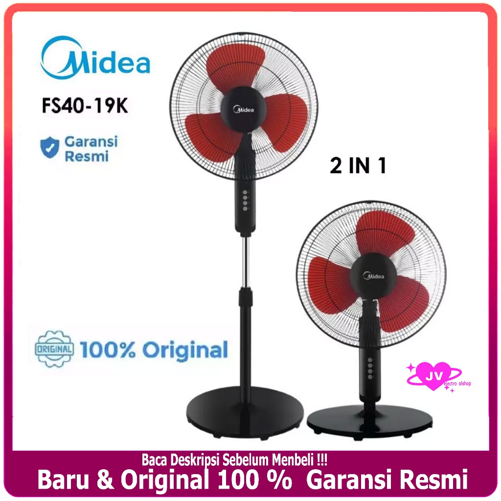 Jual MIDEA FS40-19K Kipas Angin Berdiri 16 Inch 2in1 / Standfan Midea 16" FS40-19K - 55Watt ...