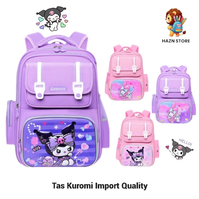 Jual Tas Sekolah Ransel Anak SD Perempuan Fashionable Import Premium - 3D Kuromi Lucu Model ...