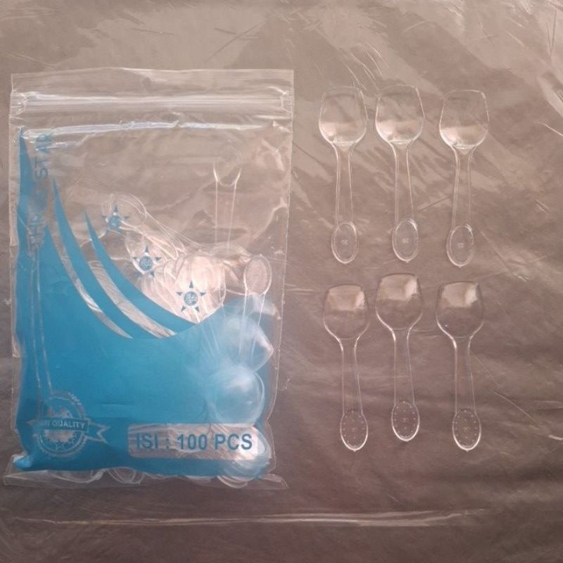 Jual Sendok pudding plastik bening isi 100pcs | Shopee Indonesia
