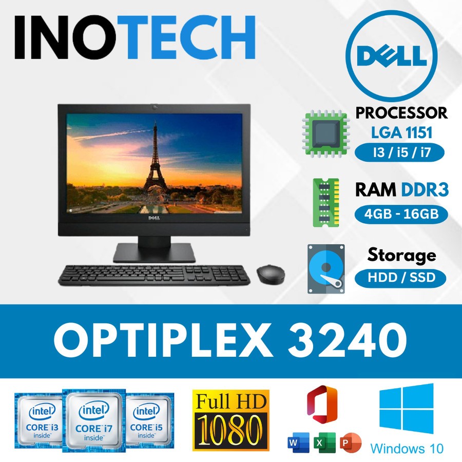 Jual PC All in One Dell OptiPlex 3240 Core i3 / i5 / i7 | RAM 8GB | SSD ...