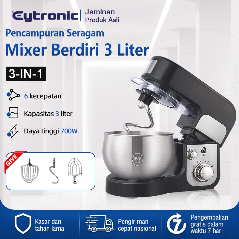 Jual [Eytronic]Mixer berdiri 3 liter 600 watt yang kuat dari baja tahan ...