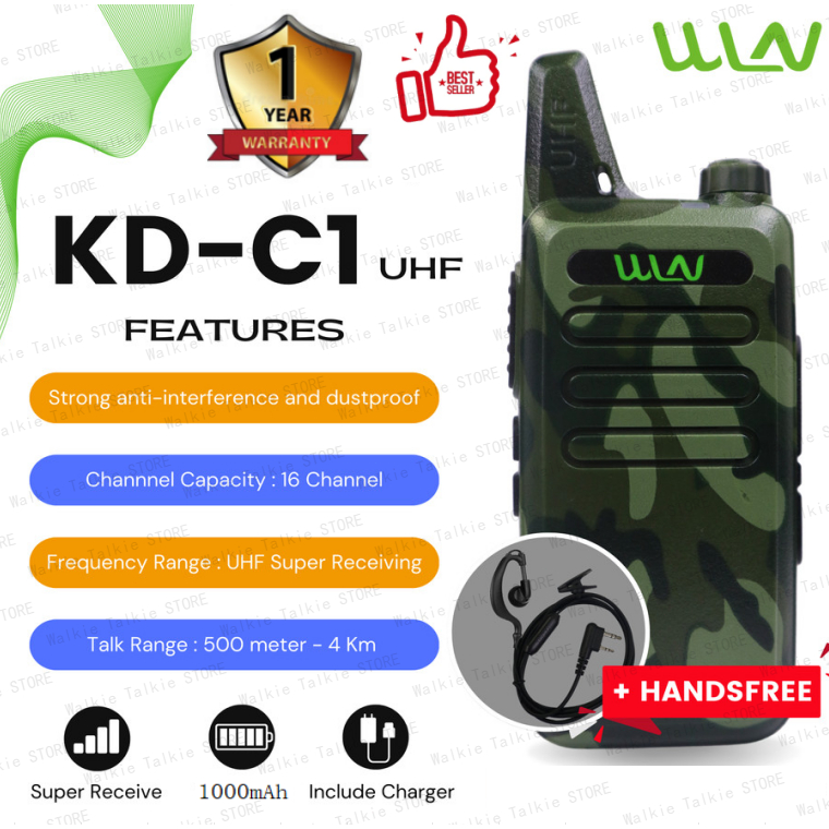 Jual HT WLN C1 Walkie Talkie Full Set UHF KD C1 Two Way Radio Handy Talky Talkie | Shopee Indonesia