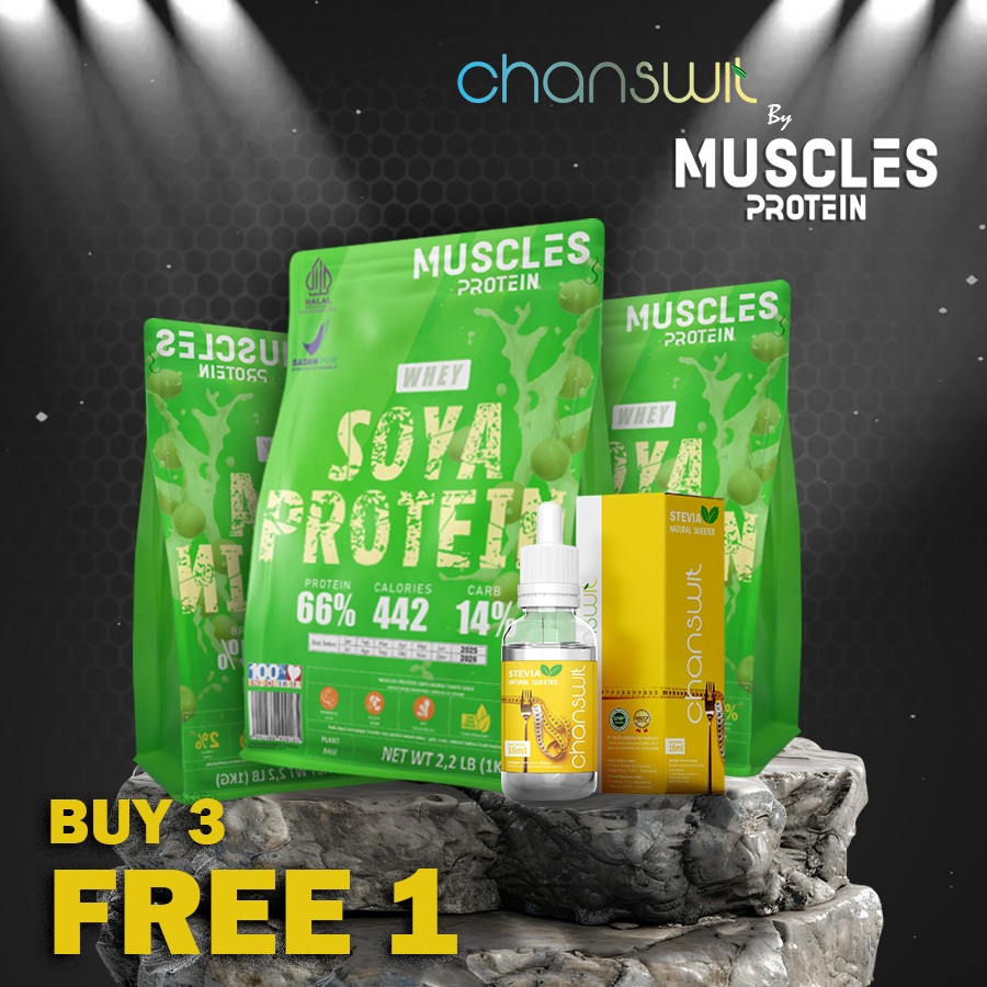 Jual Buy 3 Get 4 Item Muscles Protein Formula Balance! Real Protein 66% ...