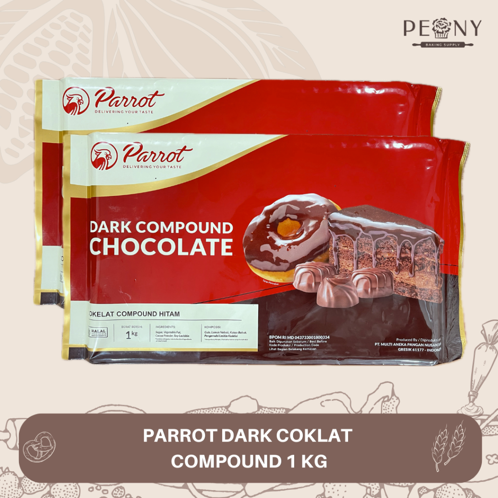 Jual PARROT DARK COMPOUND CHOCOLATE 1 KG / DCC PARROT 1 KG / COKELAT ...
