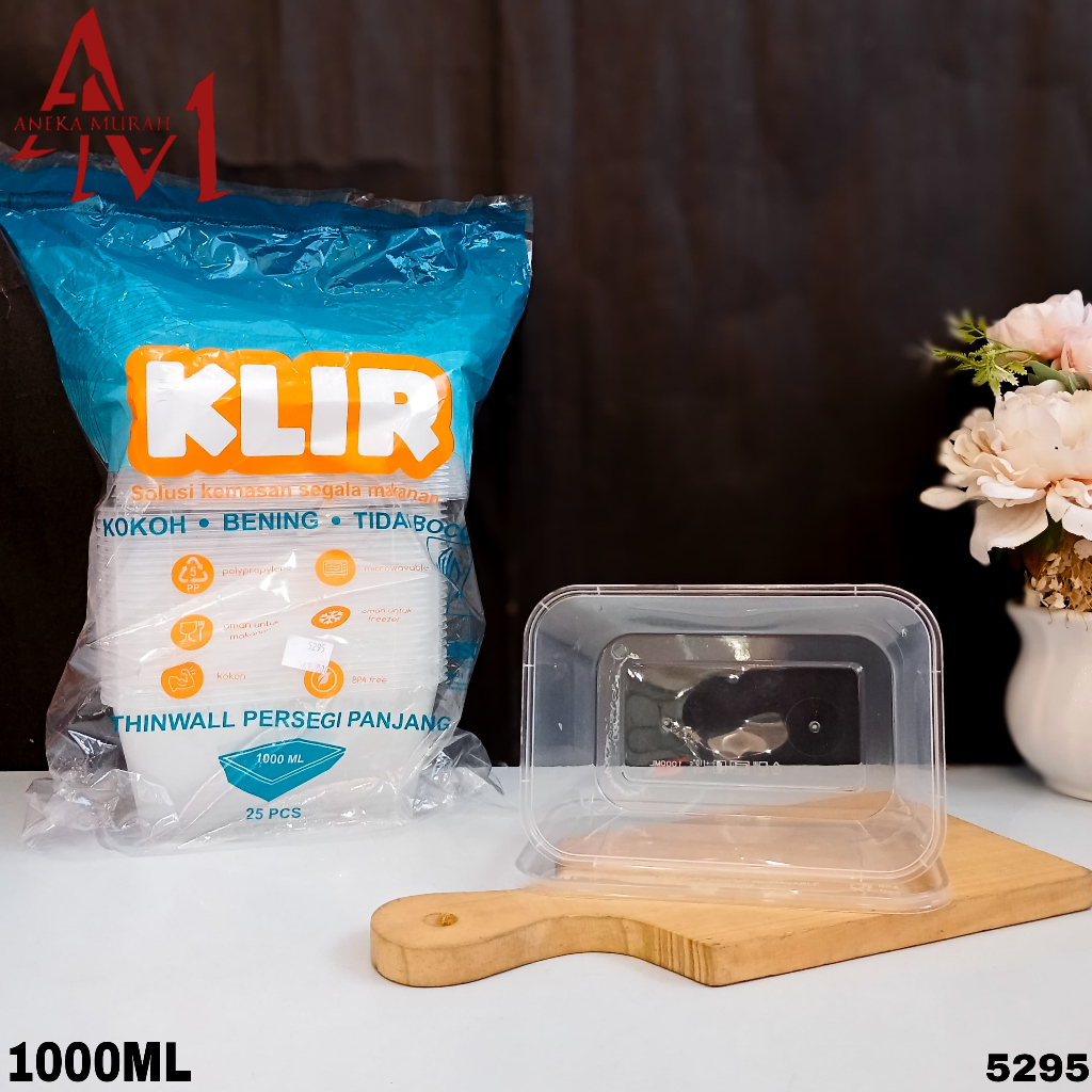 Jual THINWALL KLIR SQUARE 1000ML ISI 25 ( 5295 ) | Shopee Indonesia