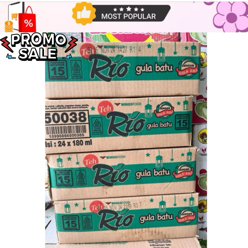 Jual (TERMURAH) 1 dus Teh Rio Gula Batu isi 24 Pcs | Shopee Indonesia