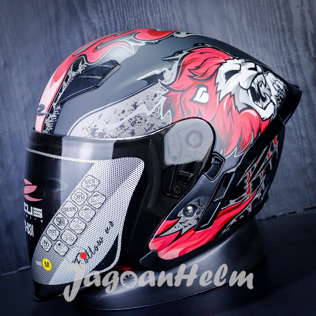 Jual ZEUS HELM ZS631 MOTIF | MATT BLACK BF3 RED | ZEUS 631 - ZS-631 ...