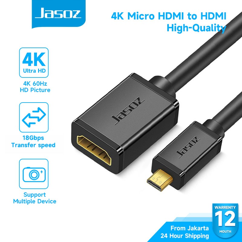 Jual Jasoz Adapter Micro HDMI to HDMI Male to Female Kabel Micro HDMI ...