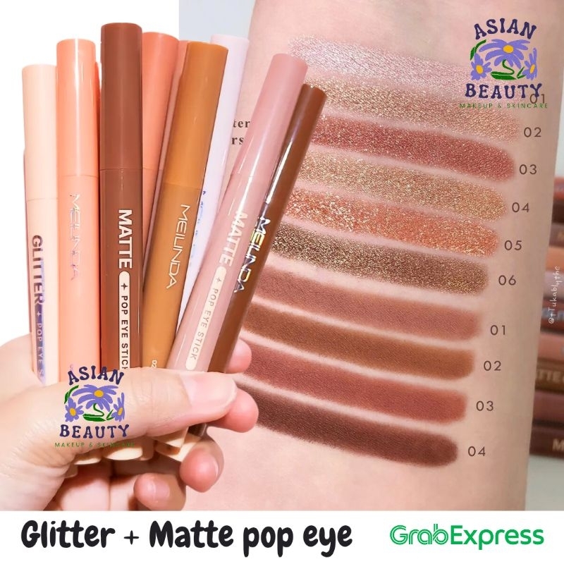 Jual [100% ORI] eyeshadow glitter matte THAI MEILINDA pop eye stick ...