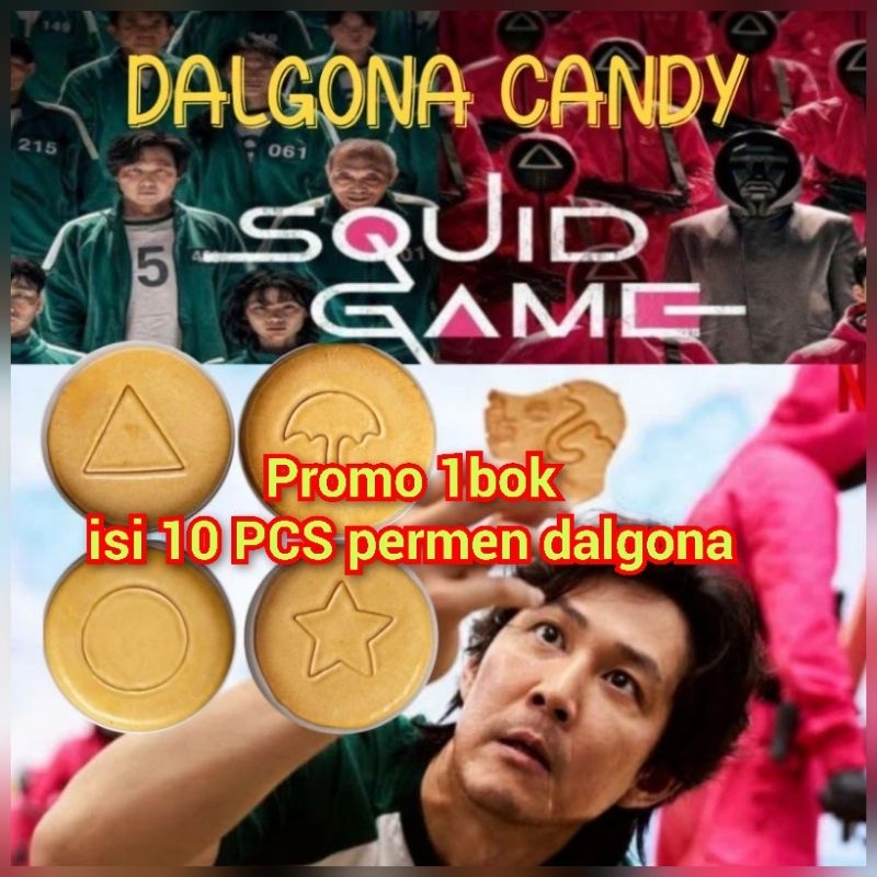 Jual PERMEN DALGONA SQUID GAME CANDY VIRAL PROMO MURAH 1 PAK isi 10 PCS ...