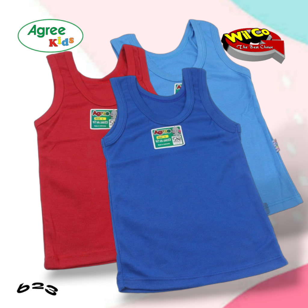 Jual K623 (1-3 pcs) Agree Singlet Anak, Kaos Dalam Anak Agree SNI Katun ...