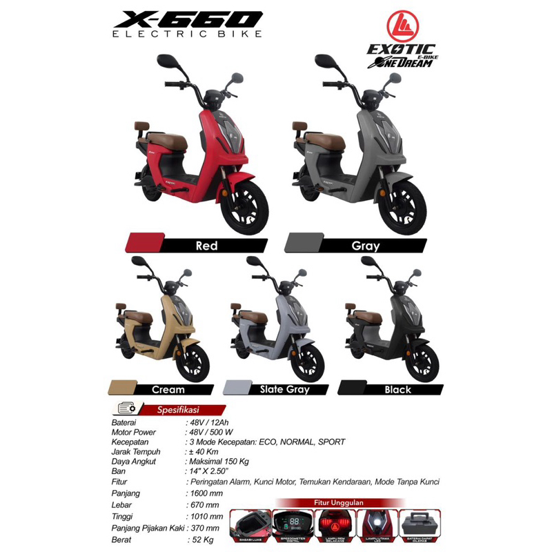 Jual sepeda listrik exotic x660 | Shopee Indonesia
