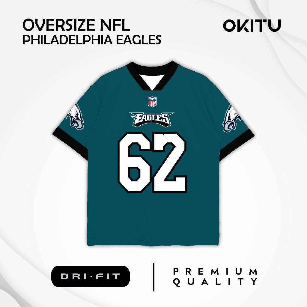 Jual KAOS JERSEY OVERSIZE NFL PHILADELPHIA EAGLES - BISA CUSTOM NAMA ...