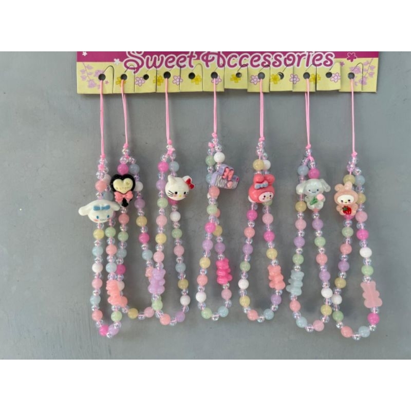 Jual 12pcs gantungan tali hp manik manik strap phone labubu aksesoris ...