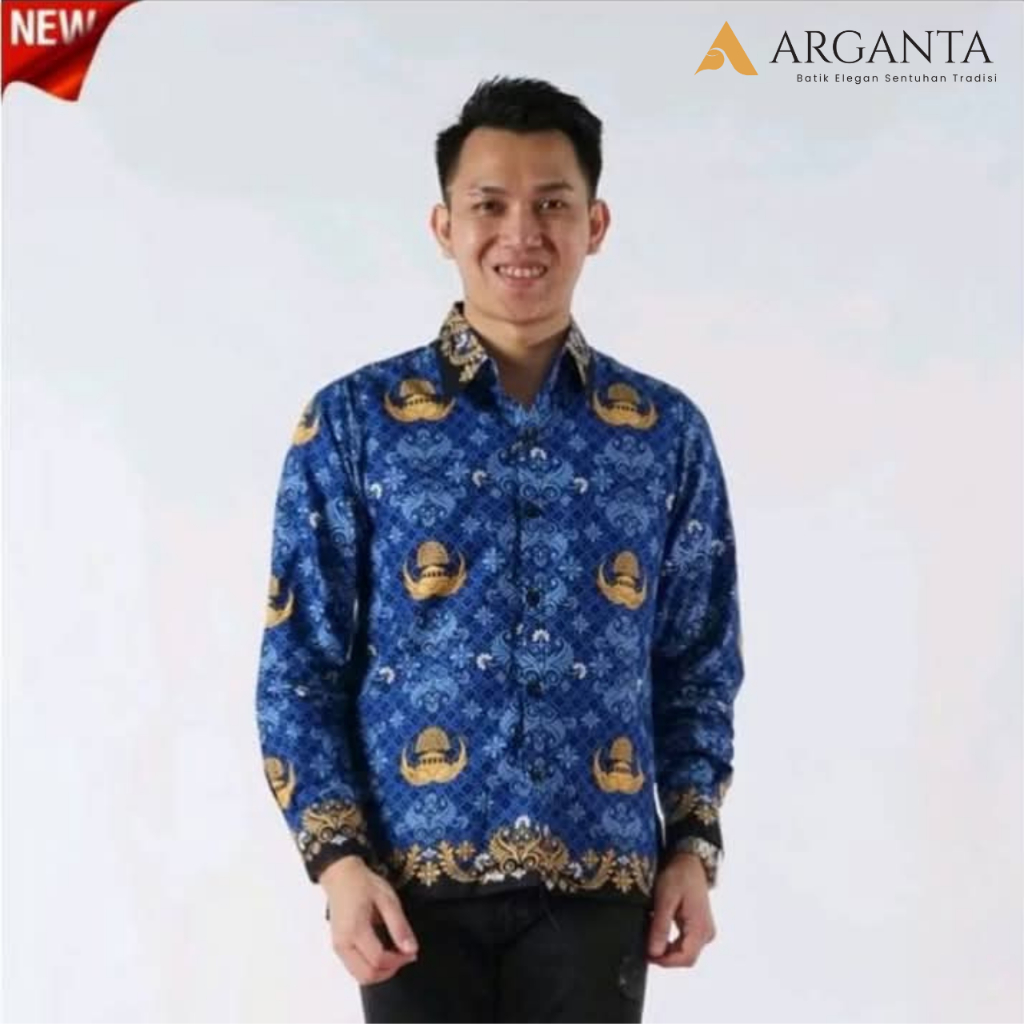 Jual Baju Korpri Pria Terbaru Kerah Hitam Full Furing Katun C40's ...