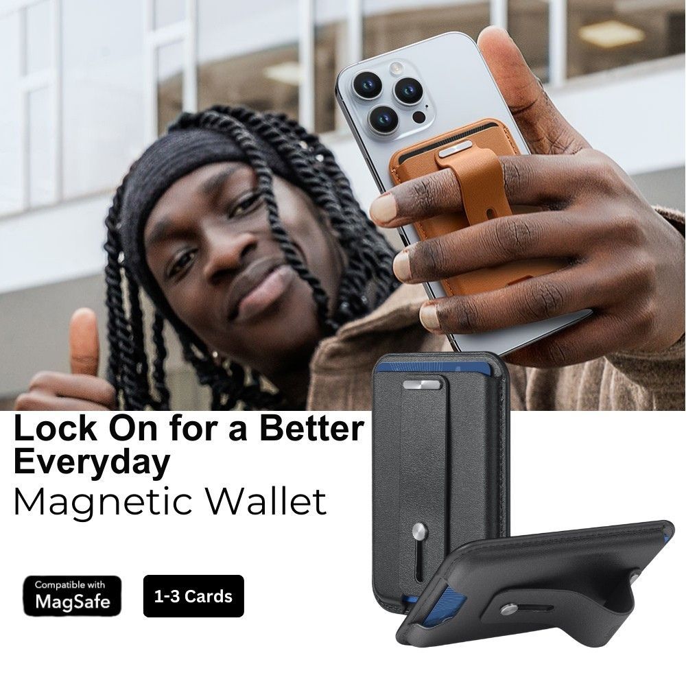 Jual Magnetic Wallet Magsafe Smart Wallet Card Holder with Finger Loop ...