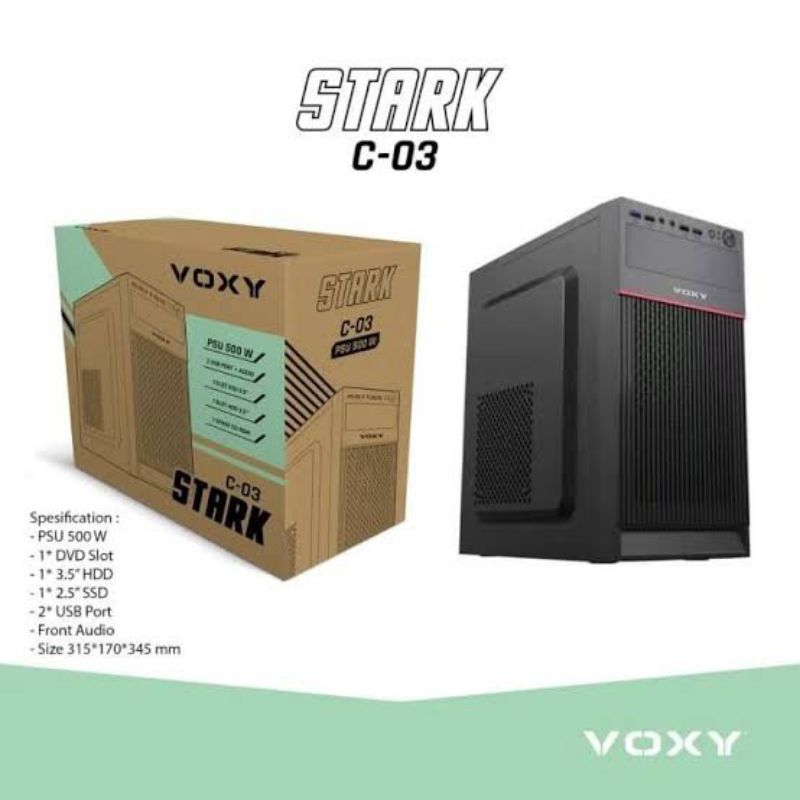 Jual Casing PC Voxy C01 C03 C05 Case Komputer with Power Supply 500w ...
