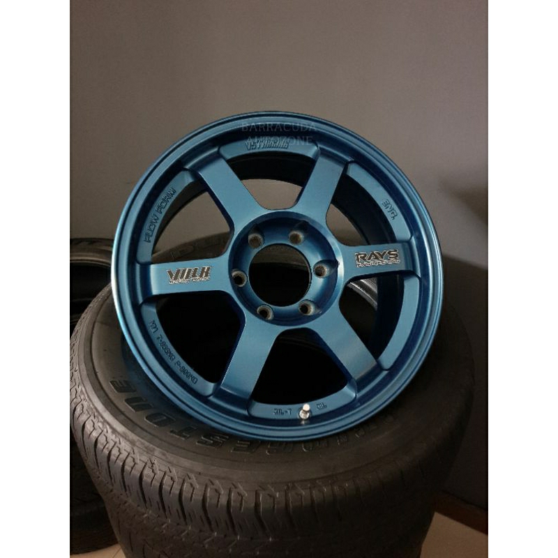 Jual velg 2nd like new te37 blue pcd 6x139,7 lebar 8 et.20 | Shopee ...