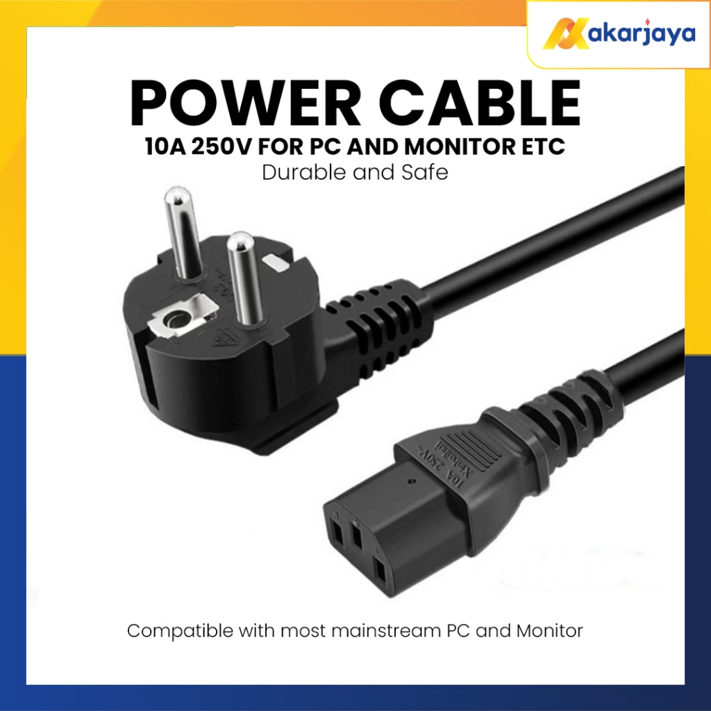 Jual Kabel Power Komputer PC Monitor Power Cable Power Supply 1,5M ...