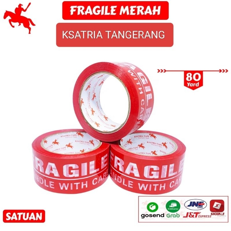 Jual LAKBAN FRAGILE MERAH# 1 slop solasi fragile #isolasi fragile # ...