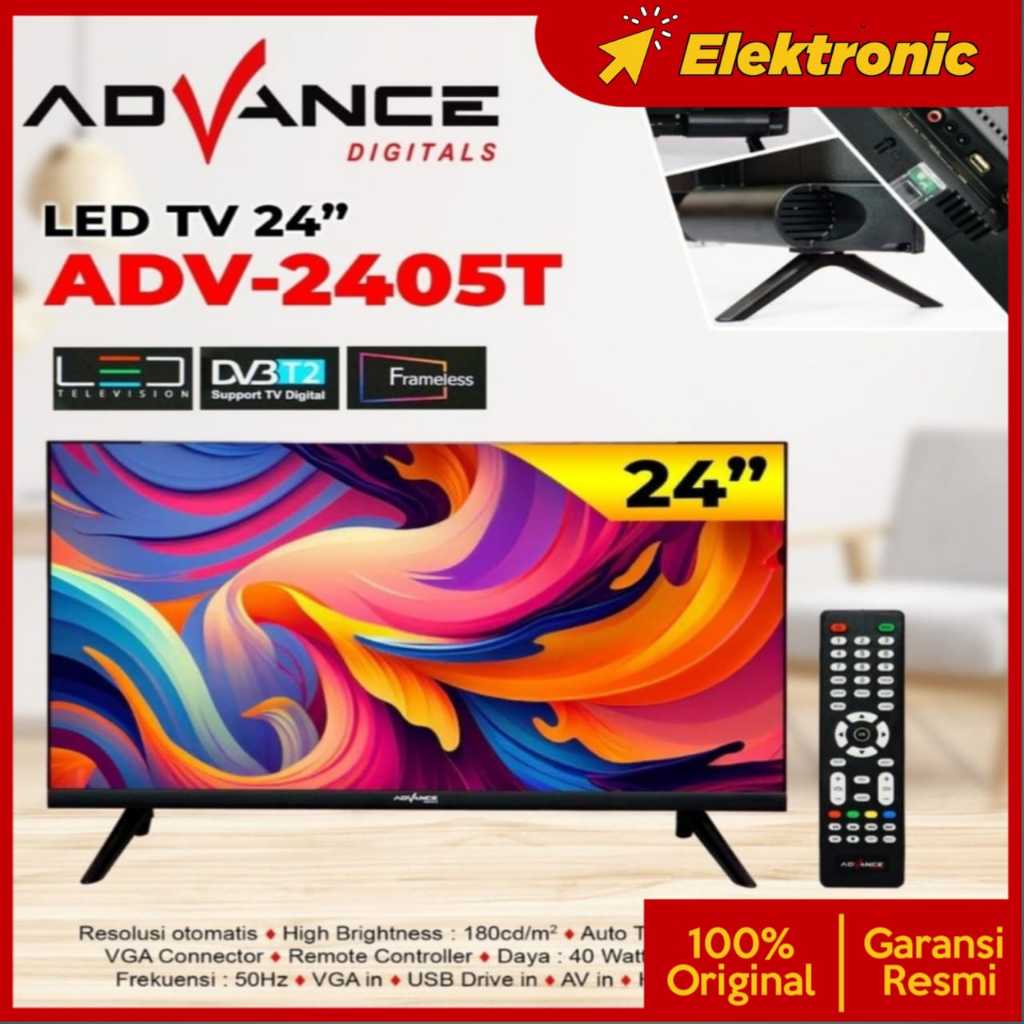 Jual ADVANCE ADV2405T LED TV DIGITAL 24 INCH ANTI pecah tahan banting ...